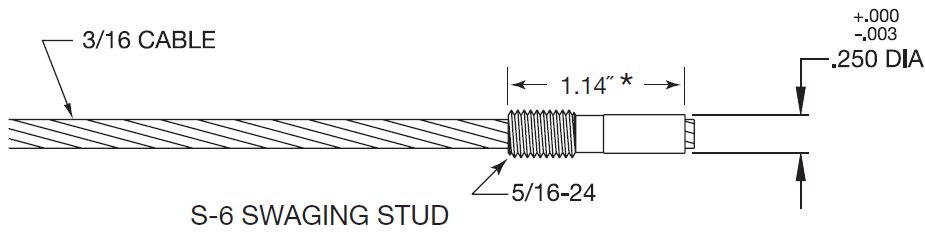 Item # S-6, Swaging Stud On Lexco Cable Manufacturers